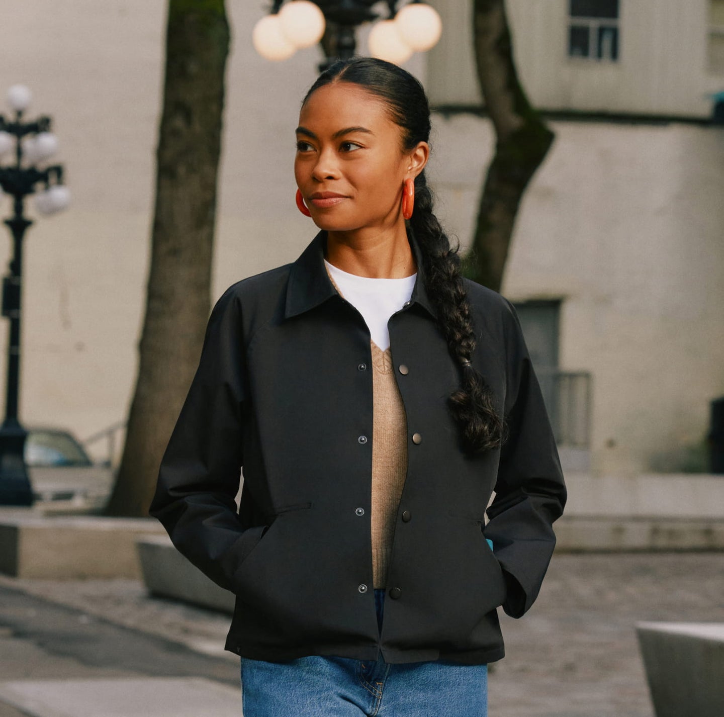 Men's Westerly Coach Jacket - Black | Vessi Footwear